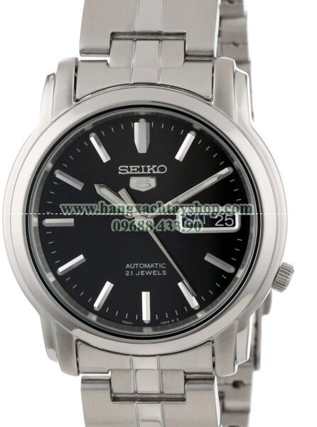 SNKK71 Seiko 5 Automatic Black Dial Stainless-Steel Bracelet Watch